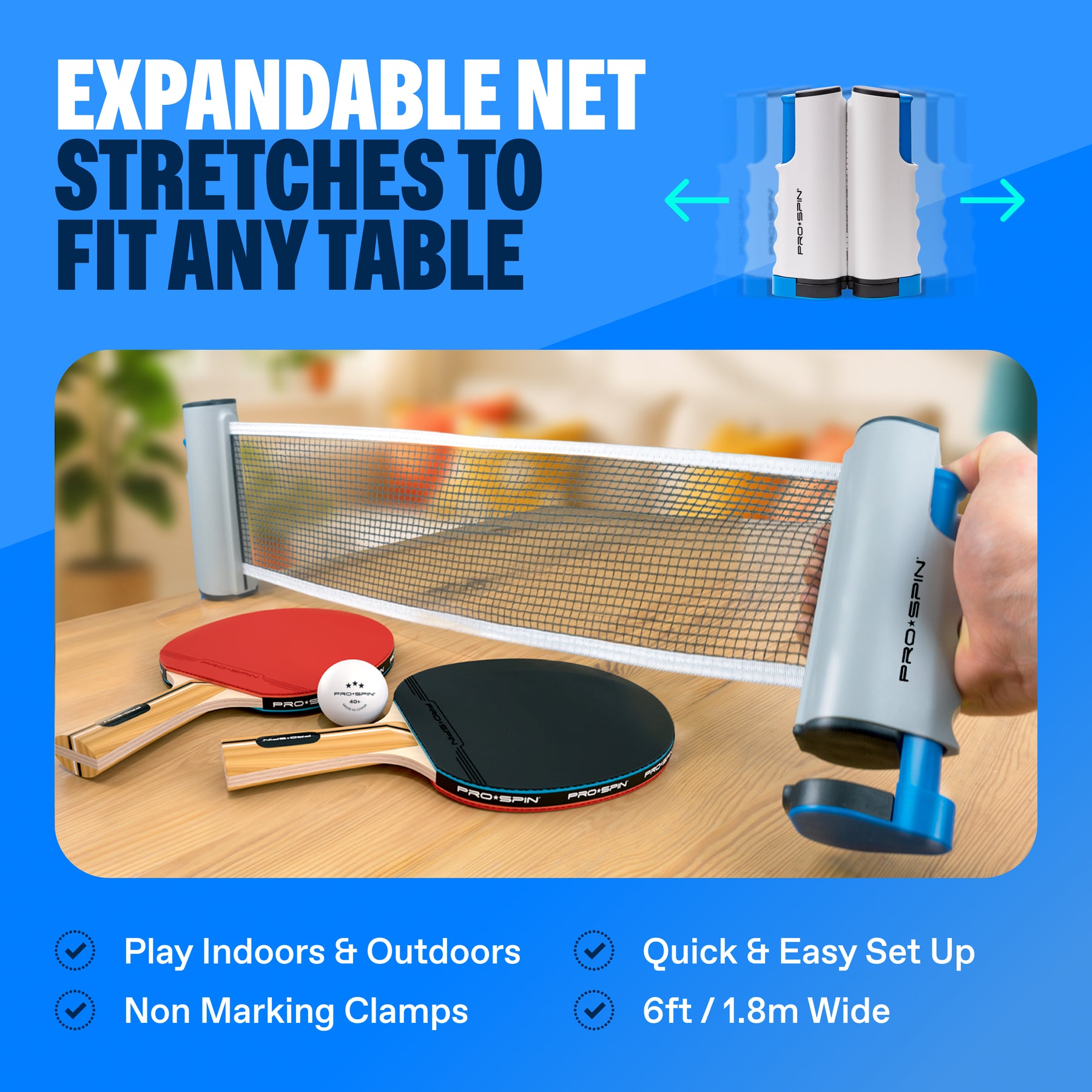 Table Tennis Set | Portable & All-In-One | Pro-Spin Sports